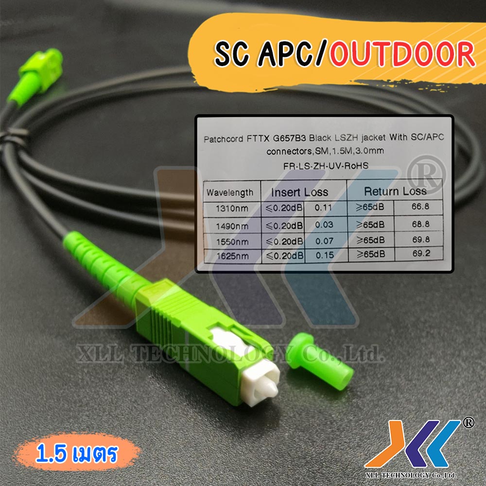 สาย PATCH CORD FIBER Outdoor SC-SC/APC ความยาว 1.5 เมตร - XLL Technology