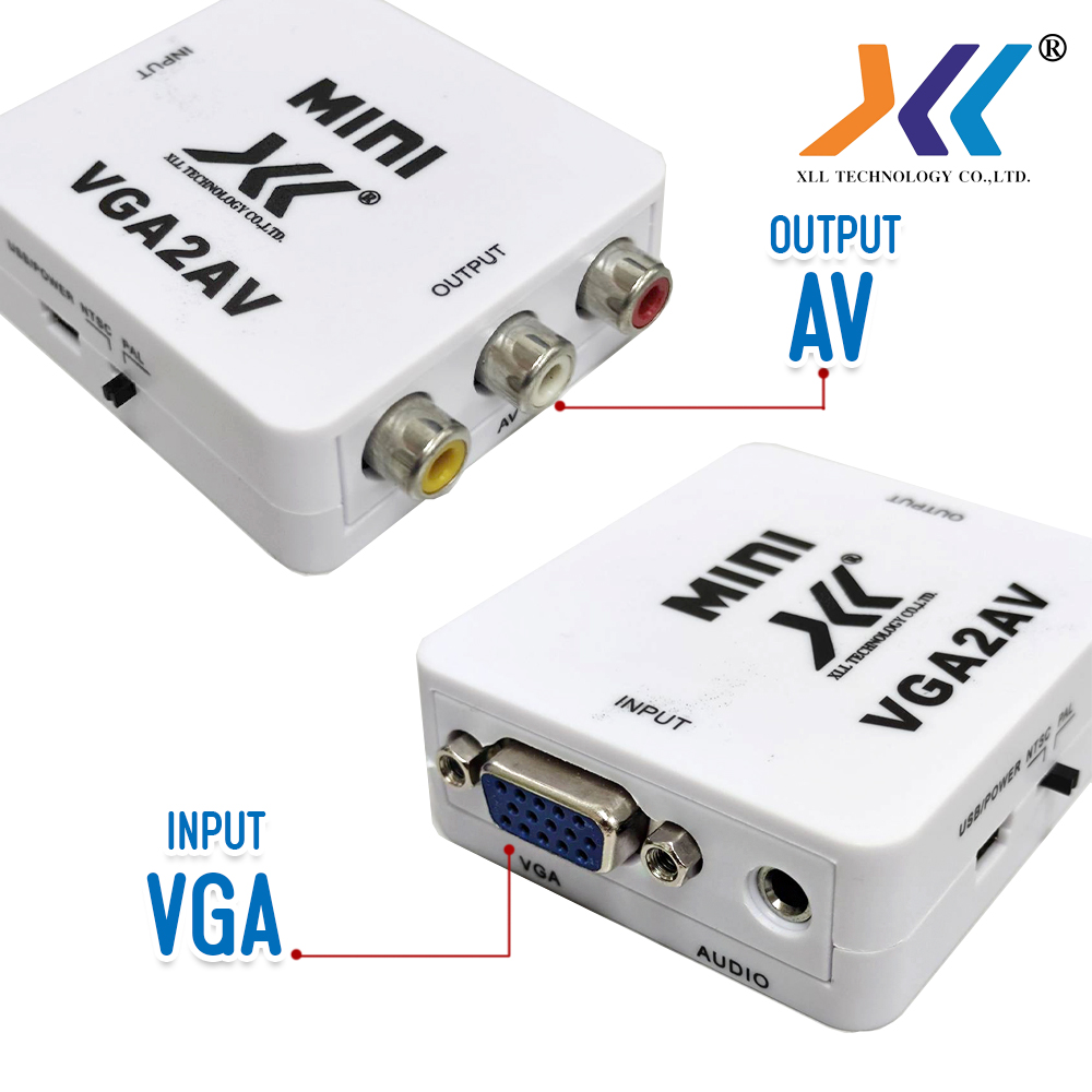 XLL กล่องแปลงสัญญาณ VGA to AV Converter - XLL Technology