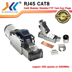XLL หัวแลน RJ45 CAT8 Cat8 Modular Shielded FTP Tool-free Plugs - XLL Technology