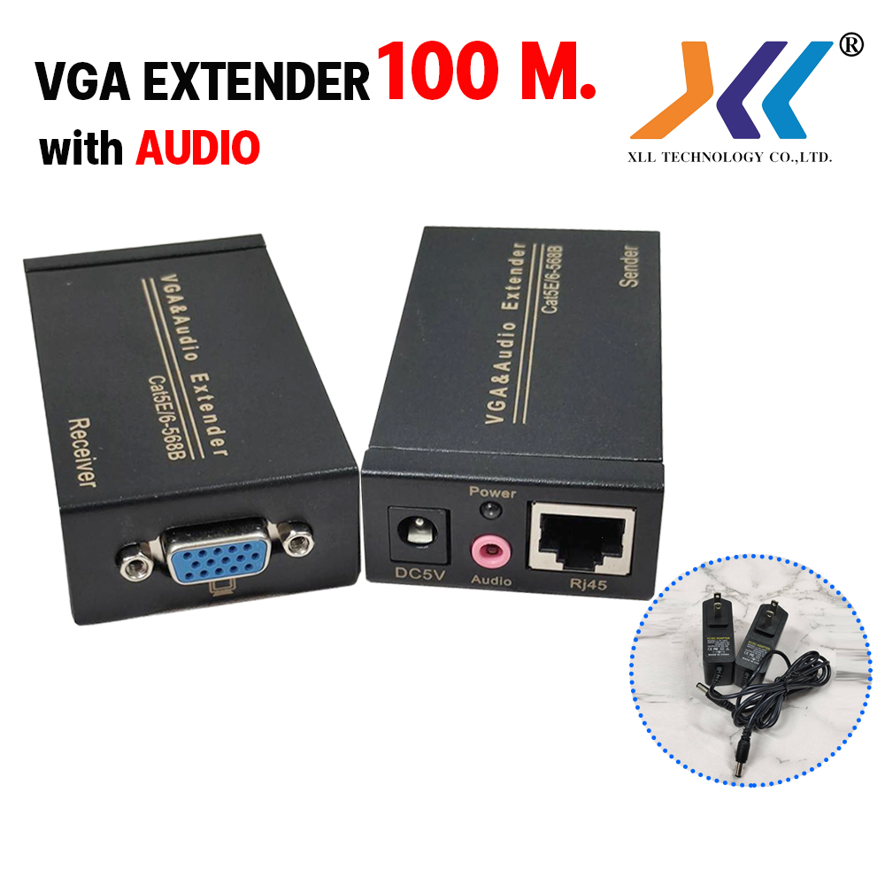 VGA Extender ระยะ 100 เมตร VGA TO LAN + AUDIO - XLL Technology